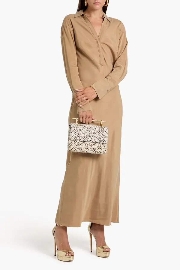 Buy Veronica Beard Liberty Washed Cupro-blend Maxi Shirt Dress - Light Brown  At 54% Off | Editorialist