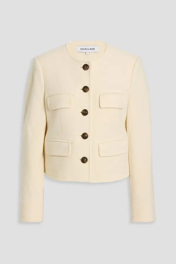 Veronica Beard Leslie Wool Jacket - Ecru