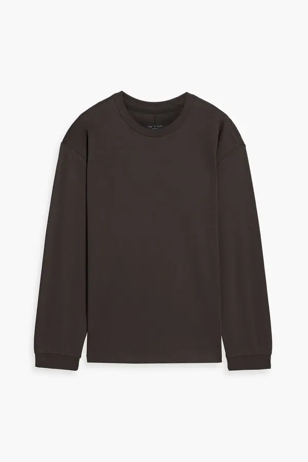 Rag & Bone Cliff Cotton And Tencel™blend Jersey Tshirt - Dark Brown