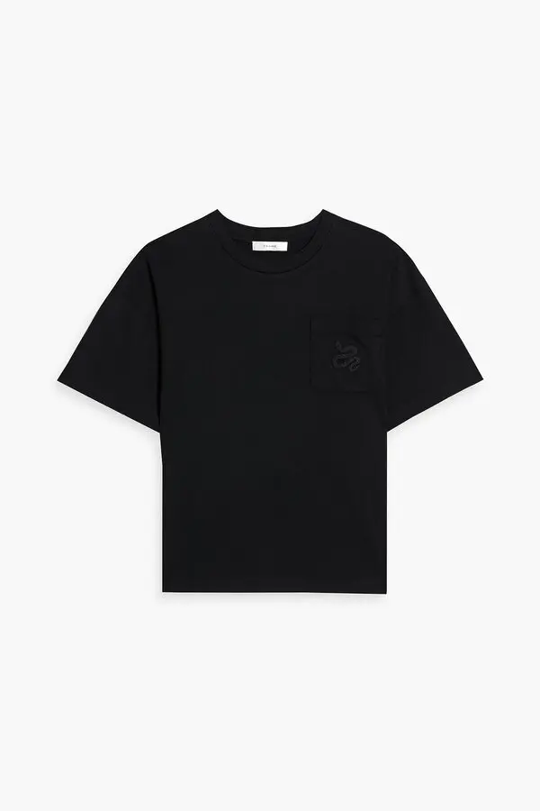 FRAME Embroidered Cottonjersey Tshirt