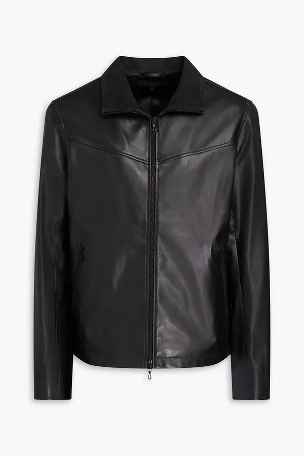 Rag & Bone Grant Suede-trimmed Leather Jacket