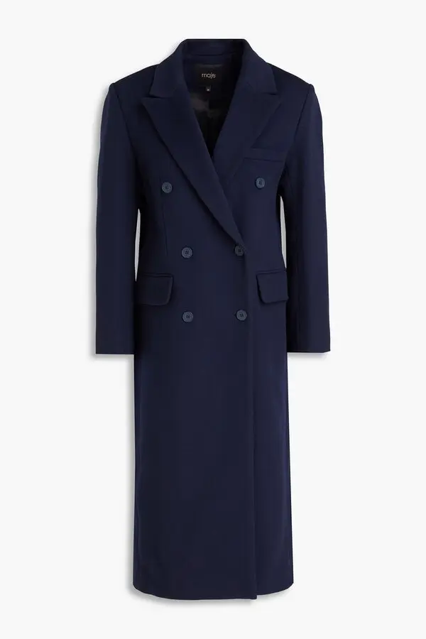 Maje Double-breasted Wool-blend Felt Coat