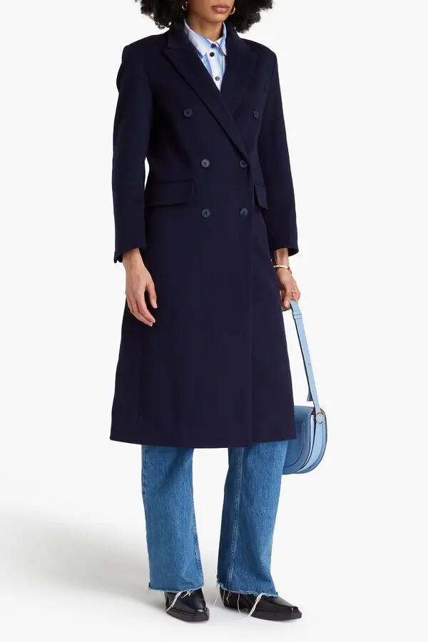 Maje Double-breasted Wool-blend Felt Coat