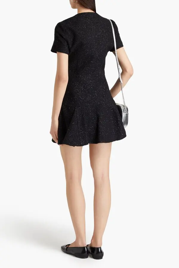 Maje Metallic Bouclé-tweed Mini Dress