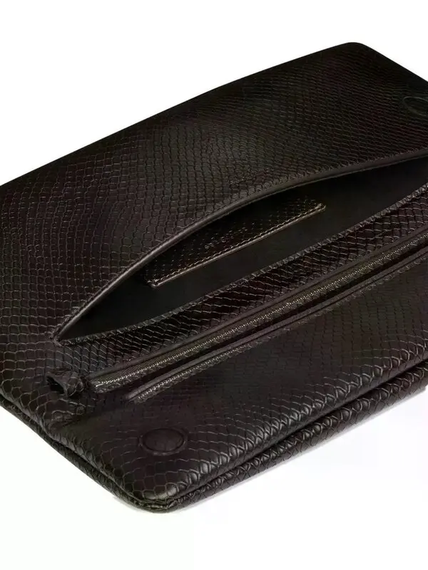 COURREGES Snakeskin-embossed Clutch