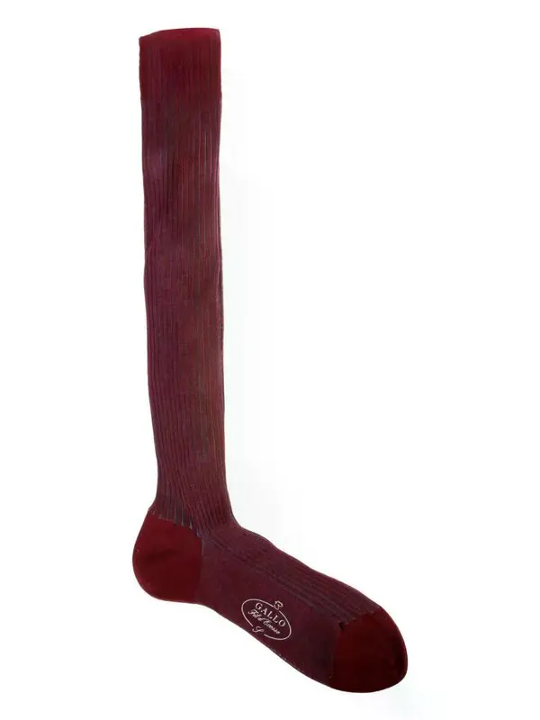 GALLO Ribbed Patterned Long Socks - Red