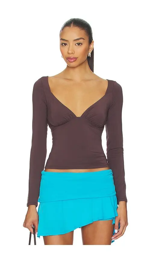 THE LINE BY K Oisin Top - Chocolate