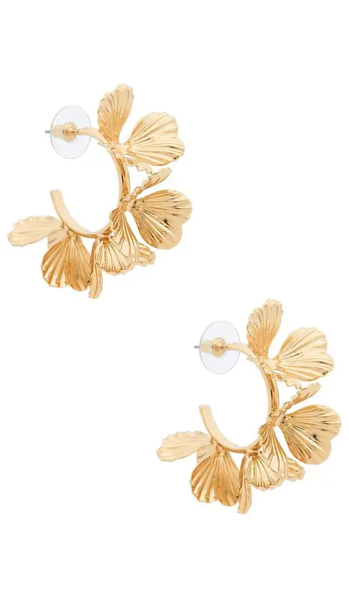 Baublebar Fiorella Floral Hoop Earrings - Gold