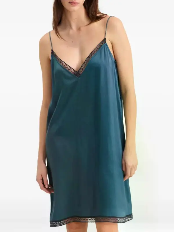 ERES Bucolique Lace-trim Silk Nightdress - Blue