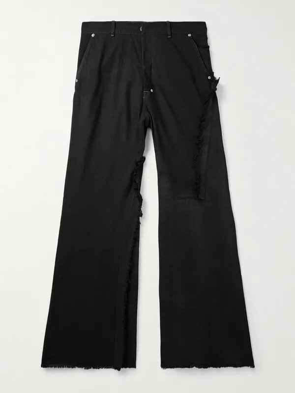 Rick Owens Wide-leg Distressed Jeans - Black