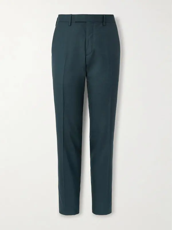 Mr P. Slim-leg Wool And Silk-blend Suit Trousers - Blue