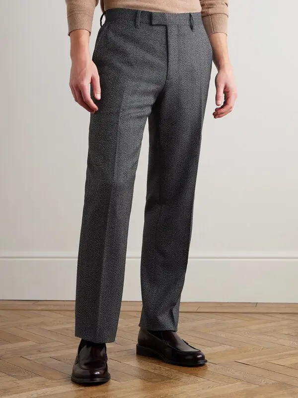 Mr P. Straight-leg Herringbone Virgin Wool Suit Trousers