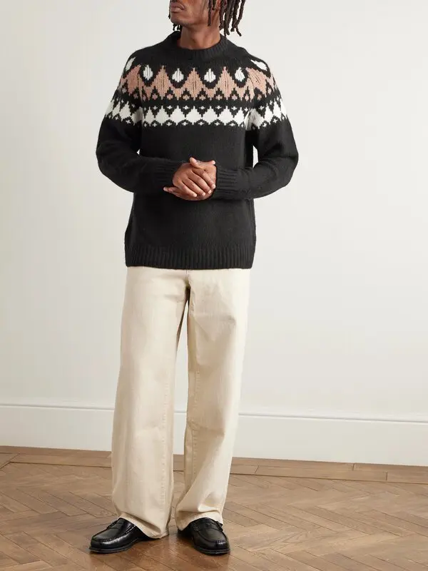 Mr P. Geo Intarsia-knit Wool And Cashmere-blend Sweater