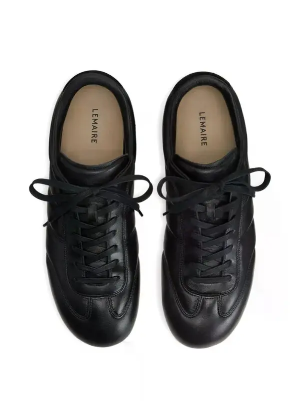 LEMAIRE Soft Runner Leather Sneakers - Black