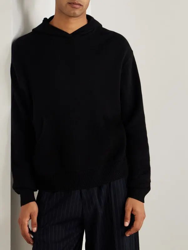 Acne Studios Logo-appliquéd Cashmere-blend Hoodie - Black