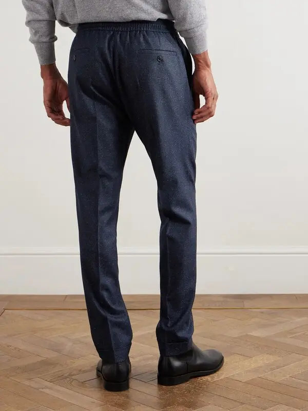 Paul Smith Tapered Wool-blend Drawstring Suit Trousers - Blue