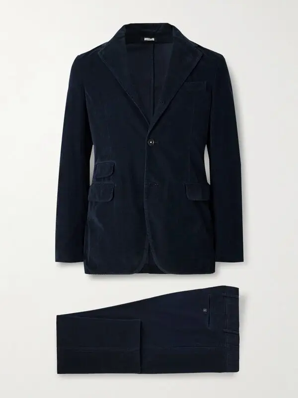 Massimo Alba Sand Cotton-corduroy Suit - Blue
