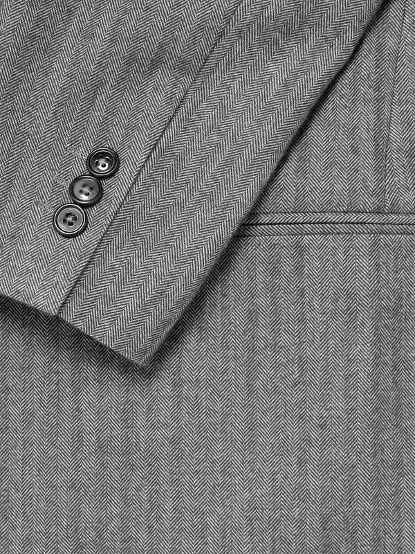 Nn07 Timo 10001 Herringbone Wool And Cotton-blend Suit Jacket - Gray