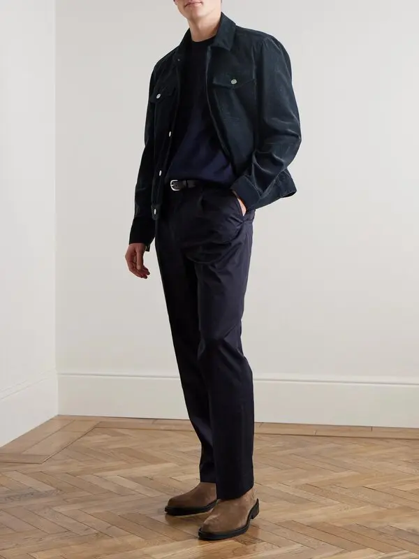 Mr P. Cotton-corduroy Trucker Jacket - Blue