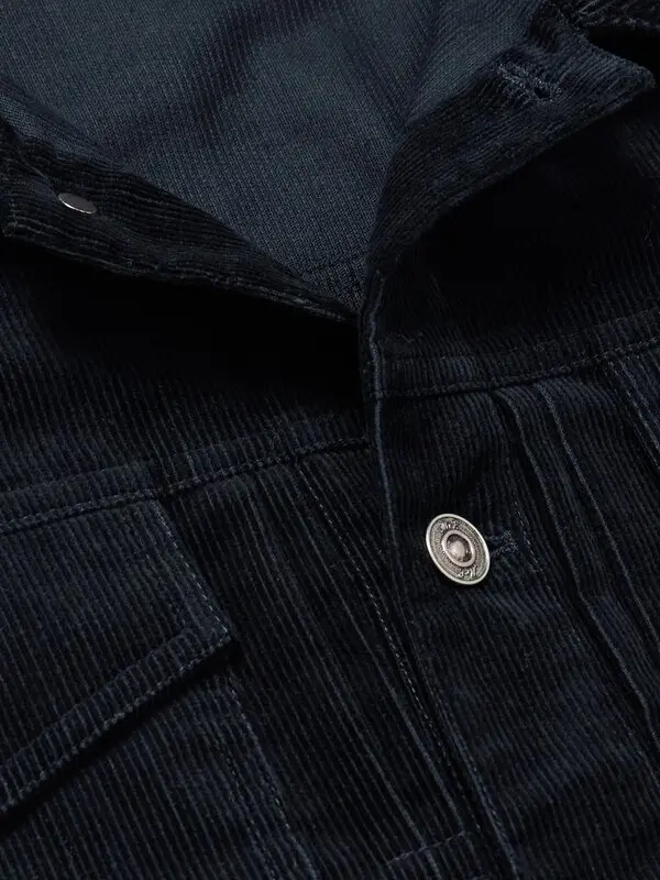 Mr P. Cotton-corduroy Trucker Jacket - Blue