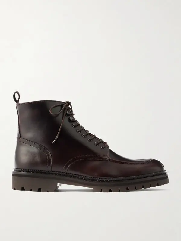Mr P. Commander Shearling-lined Leather Boots - Brown