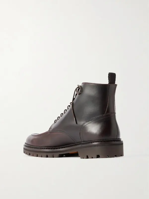 Mr P. Commander Shearling-lined Leather Boots - Brown