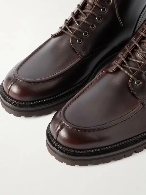 Mr P. Commander Shearling-lined Leather Boots - Brown