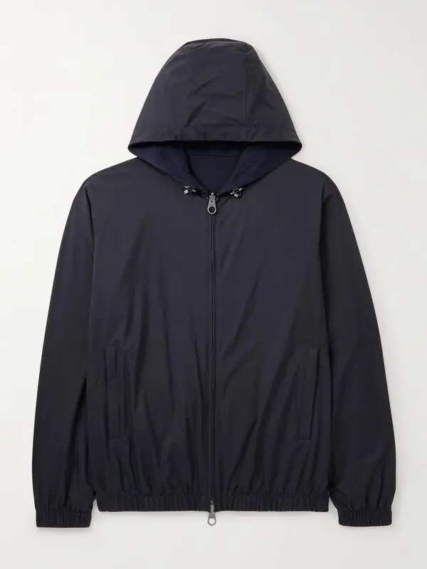 Loro Piana Reversible Storm System® Windmate® And Cashmere Hooded Bomber Jacket - Blue