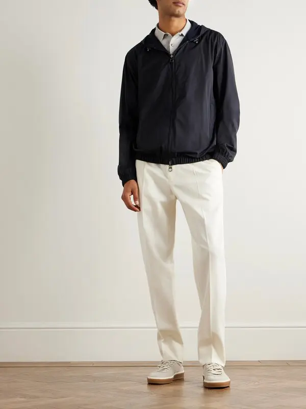 Loro Piana Reversible Storm System® Windmate® And Cashmere Hooded Bomber Jacket - Blue