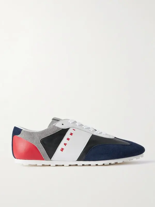 Marni Logo-embroidered Leather Sneakers