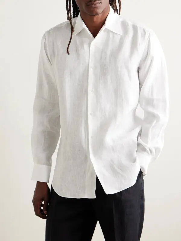 SAMAN AMEL Linen Shirt - White