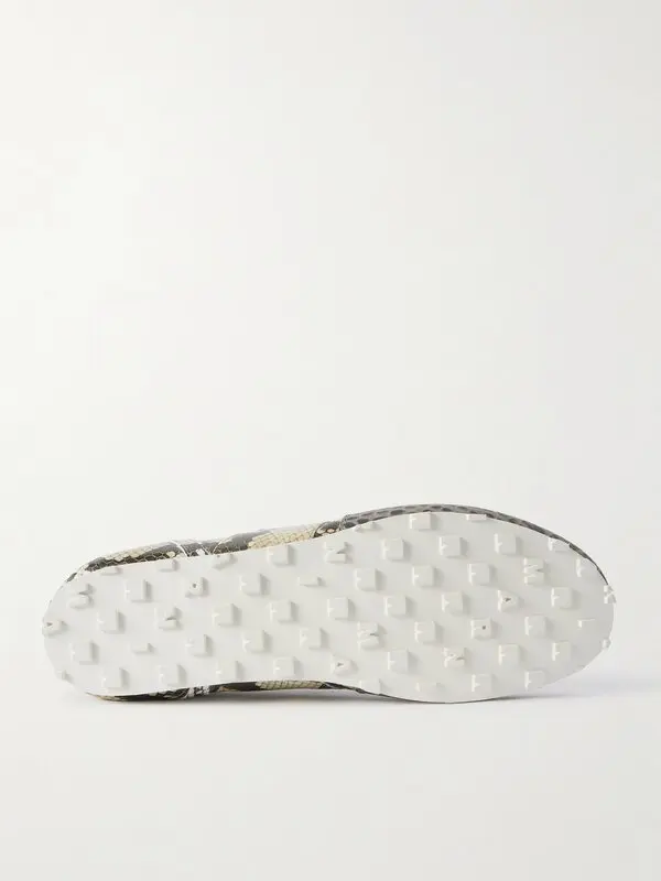 Marni Logo-embroidered Leather Sneakers - Gray