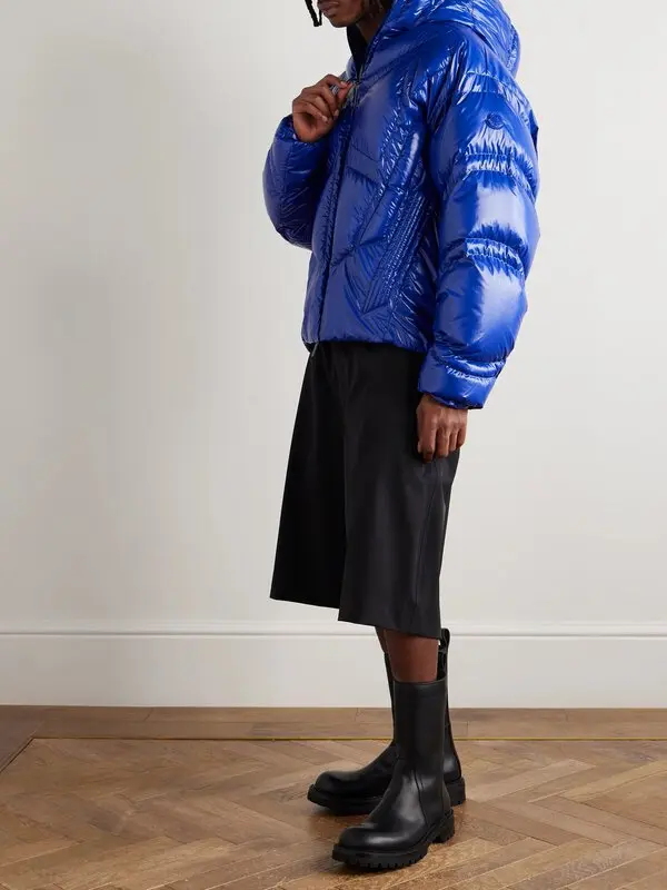 Moncler A$ap Rocky Bahianinha Quilted Glossed-shell Hooded Down Jacket - Blue