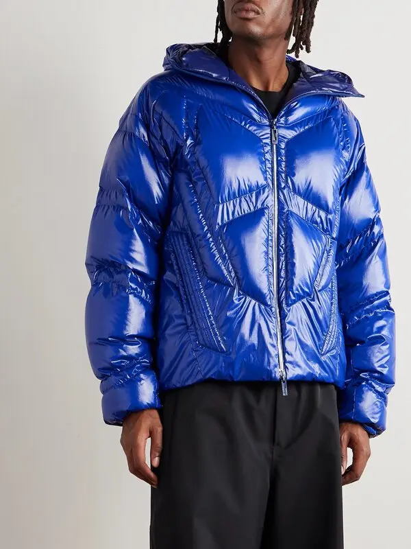 Moncler A$ap Rocky Bahianinha Quilted Glossed-shell Hooded Down Jacket - Blue