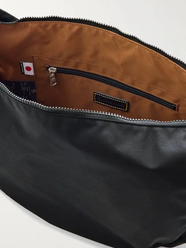 MASTER-PIECE CO Ark Leather-trimmed Nylon Shoulder Bag - Black
