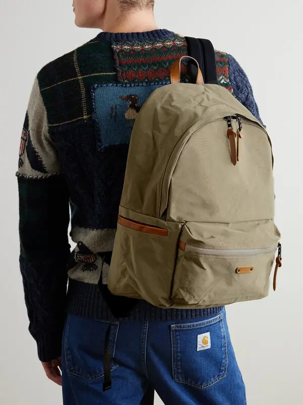 MASTER-PIECE CO Root Leather-trimmed Backpack