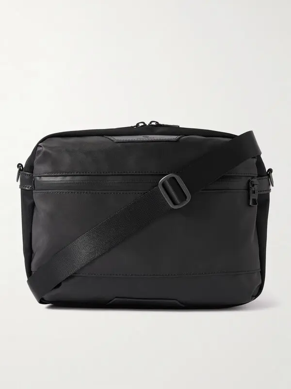 MASTER-PIECE CO Progress Leather-trimmed Messenger Bag - Black