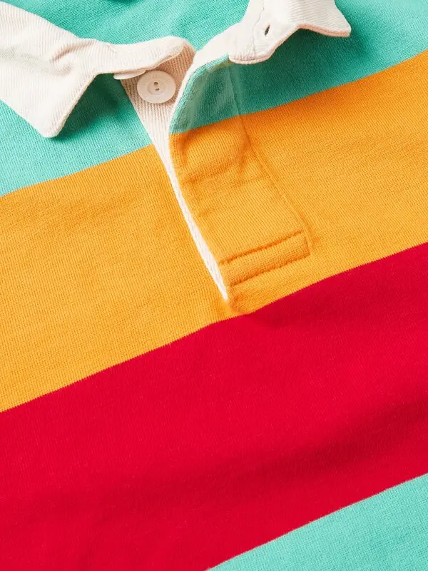 DRAKE'S Striped Cotton-jersey Polo Shirt - Multi