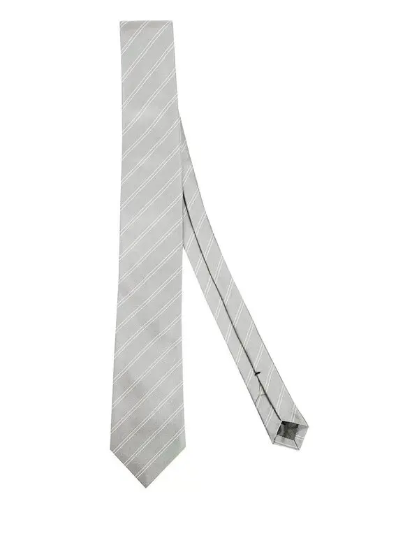 ERRICO FORMICOLA Diagonal-stripe Silk Neck Tie - Grey