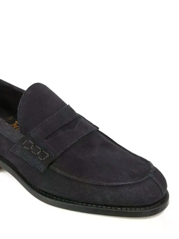 TRICKER'S Penny-slot Suede Loafers - Blue