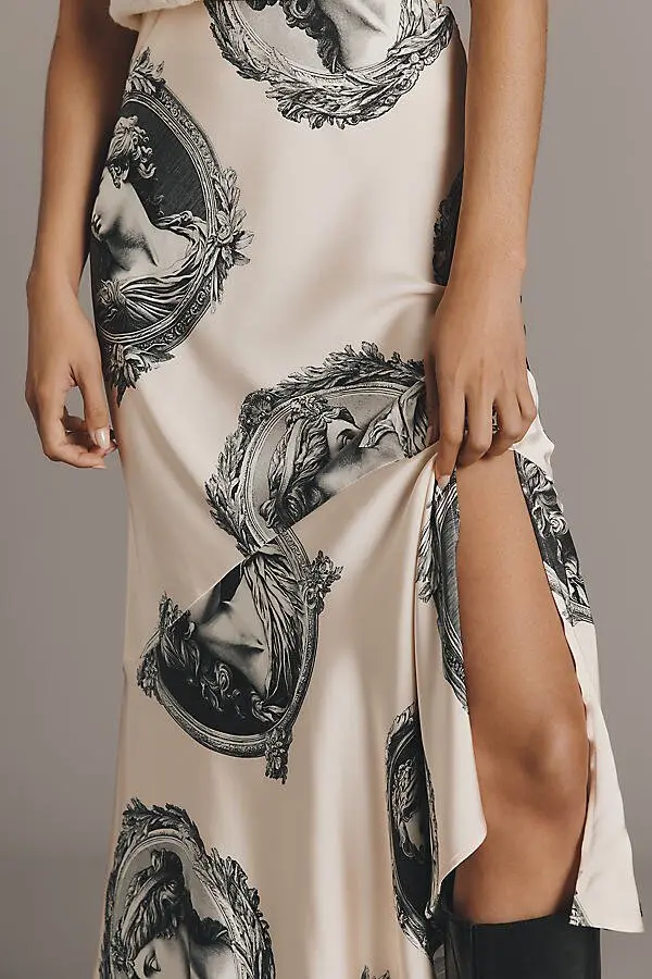 Maeve Bias-cut Satin Midi Skirt