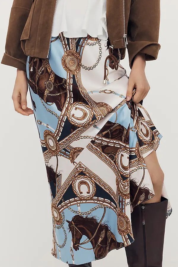Maeve Bias-cut Satin Midi Skirt
