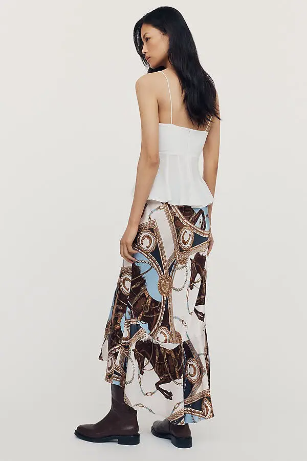 Maeve Bias-cut Satin Midi Skirt