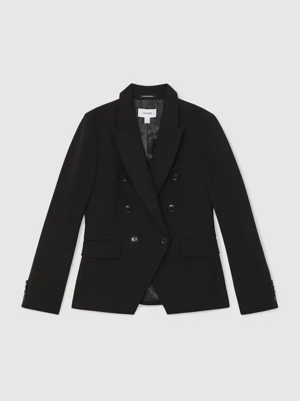 REISS Double-breasted Suit Blazer - Black