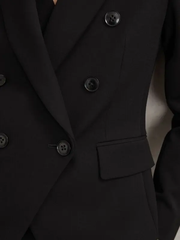 REISS Double-breasted Suit Blazer - Black