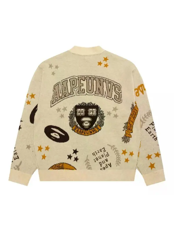 AAPE BY *A BATHING APE Graphic-print Buttoned Cardigan