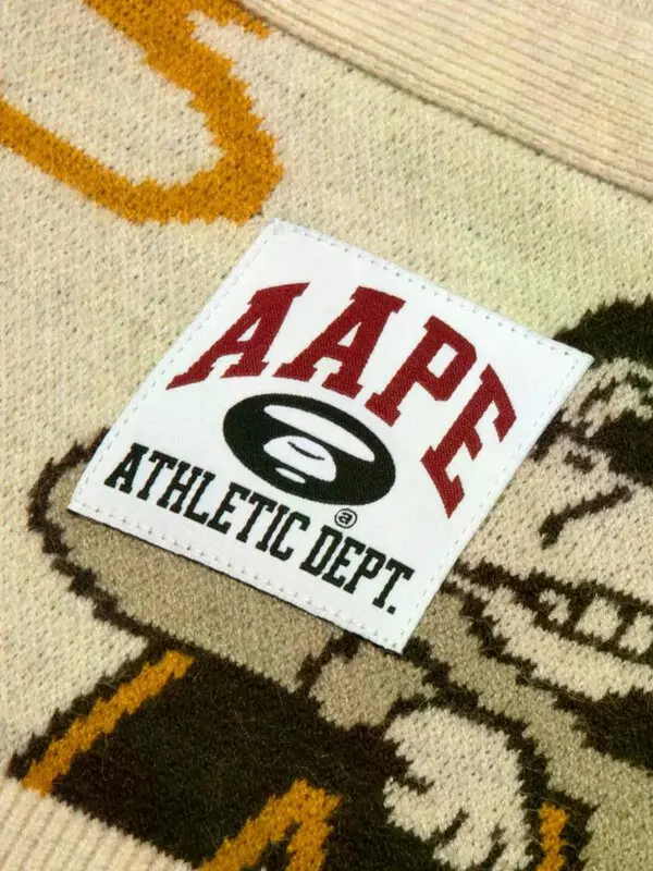 AAPE BY *A BATHING APE Graphic-print Buttoned Cardigan