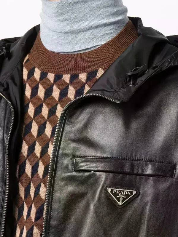 Prada Zip-fastening Leather Coat