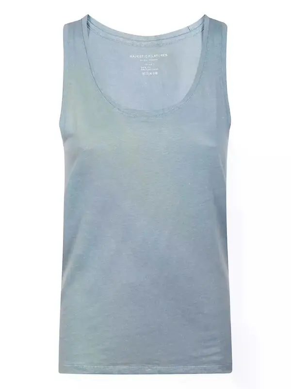 Majestic Filatures Linen Scoop-neck Tank Top