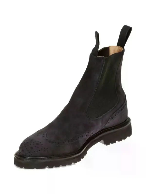 TRICKER'S Suede Chelsea Boots With Elasticated Panelling - Blue